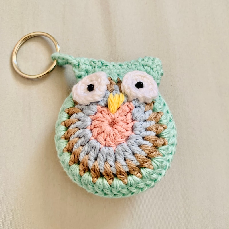 Crochet Owl Keychain - Etsy
