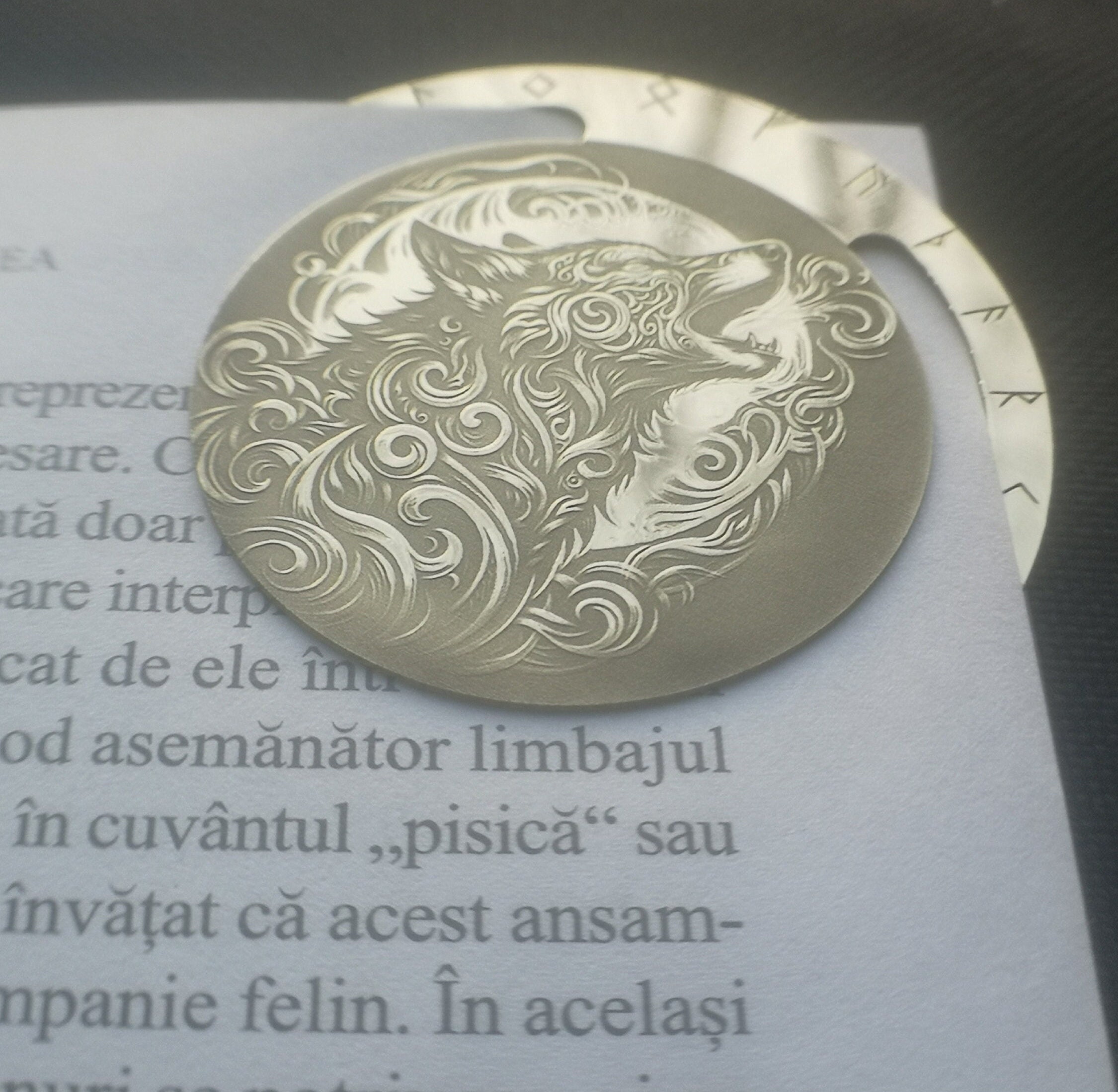 Norse Rune Wolf Bookmark Custom Brass Page Marker Literary Gift for ...