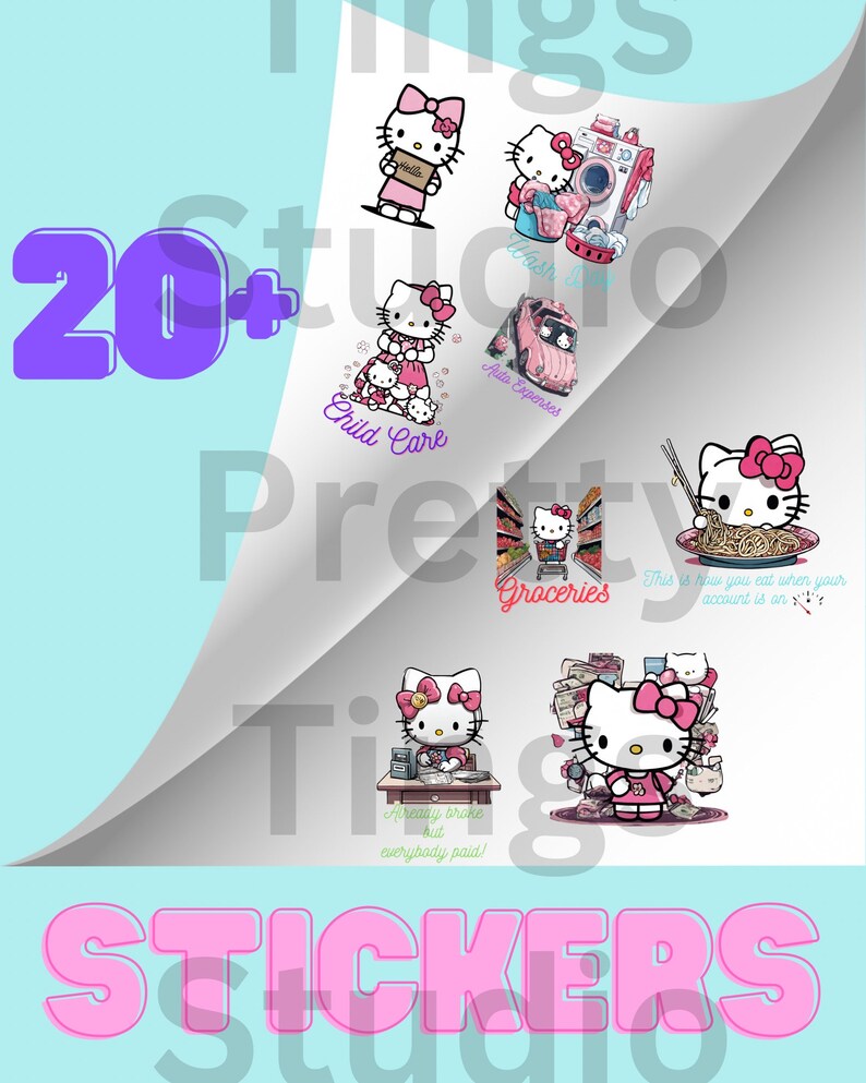 Cute Kitty Digital Stickers - Etsy