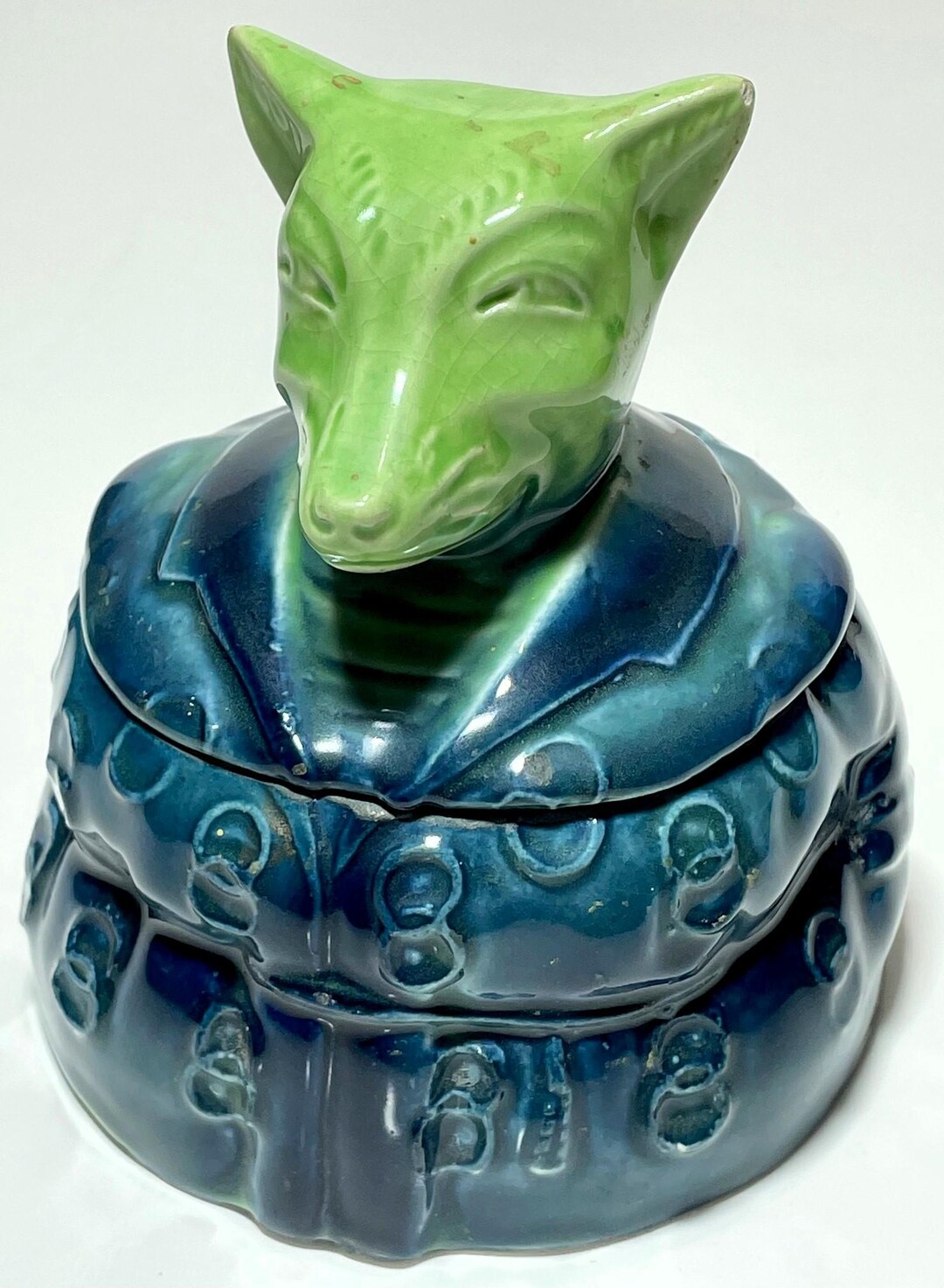 Antique Majolica Fox Jar - Etsy