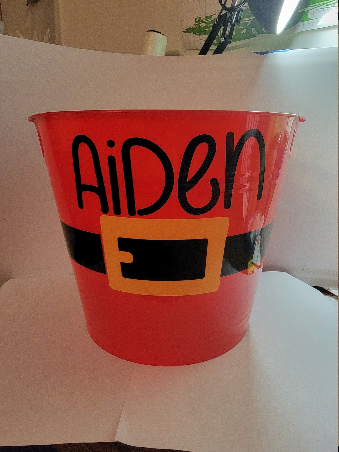 Personalized Santa Bucket-christmas-christmas Bucket-santa Belt Bucket ...