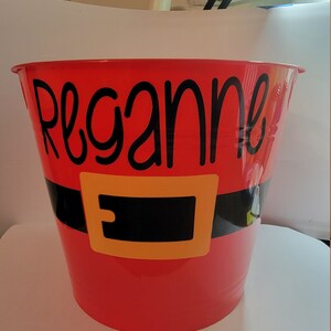 Personalized Santa Bucket-christmas-christmas Bucket-santa Belt Bucket ...