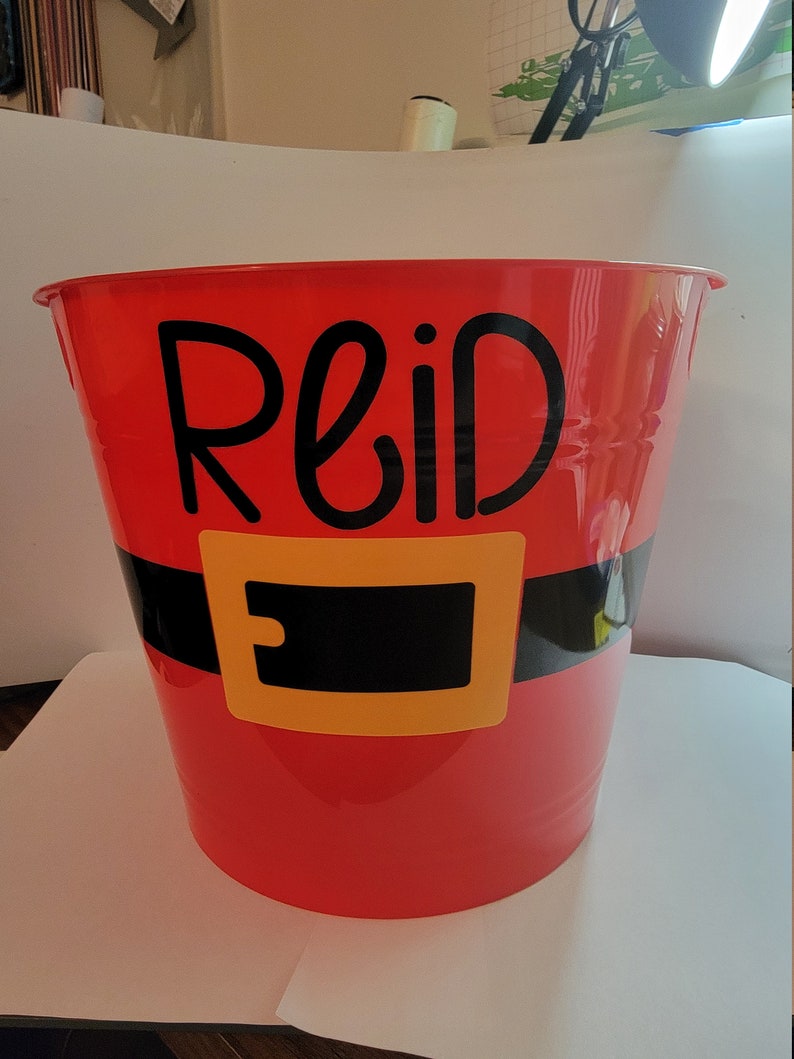 Personalized Santa Bucket-christmas-christmas Bucket-santa Belt Bucket ...