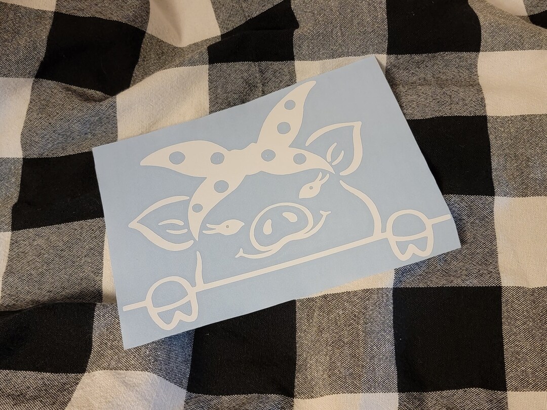 Piggy Peek-a-boo Decal-pig-pigs-farm Animals-pig With Bandana-car Decal ...