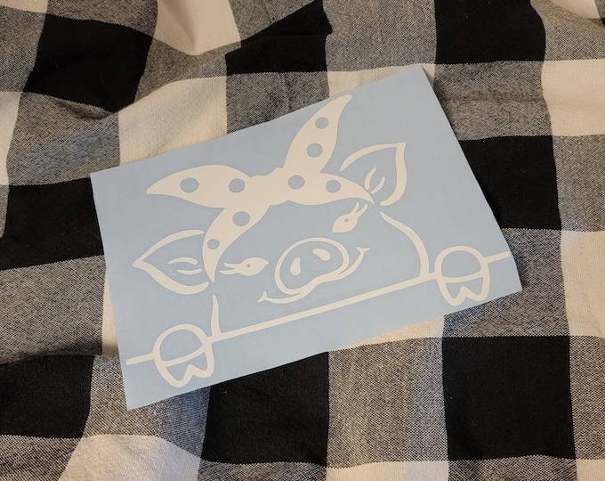 Piggy Peek-a-boo Decal-pig-pigs-farm Animals-pig With Bandana-car Decal ...
