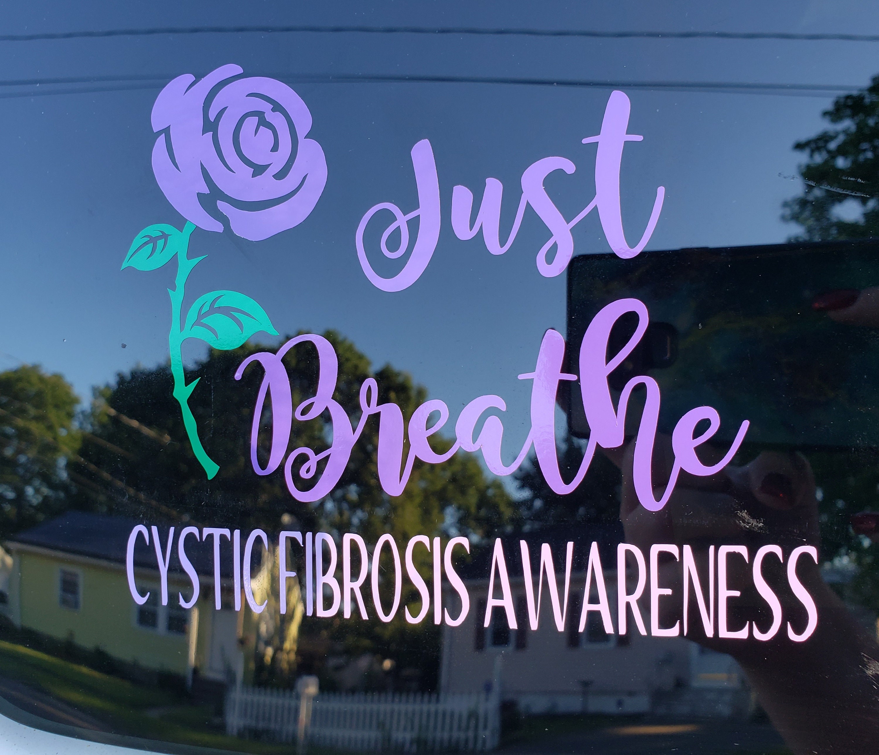 Cystic Fibrosis Awareness Decal-cf-cystic Fibrosis-just Breathe-hope for A Cure-cystic Fibrosis ...