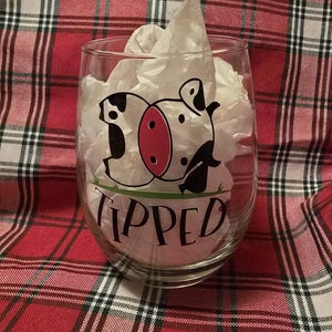 Tipsy, Tipped Cow Glass Set-cows-wine-funny-farmer-farm-glasses-cow ...