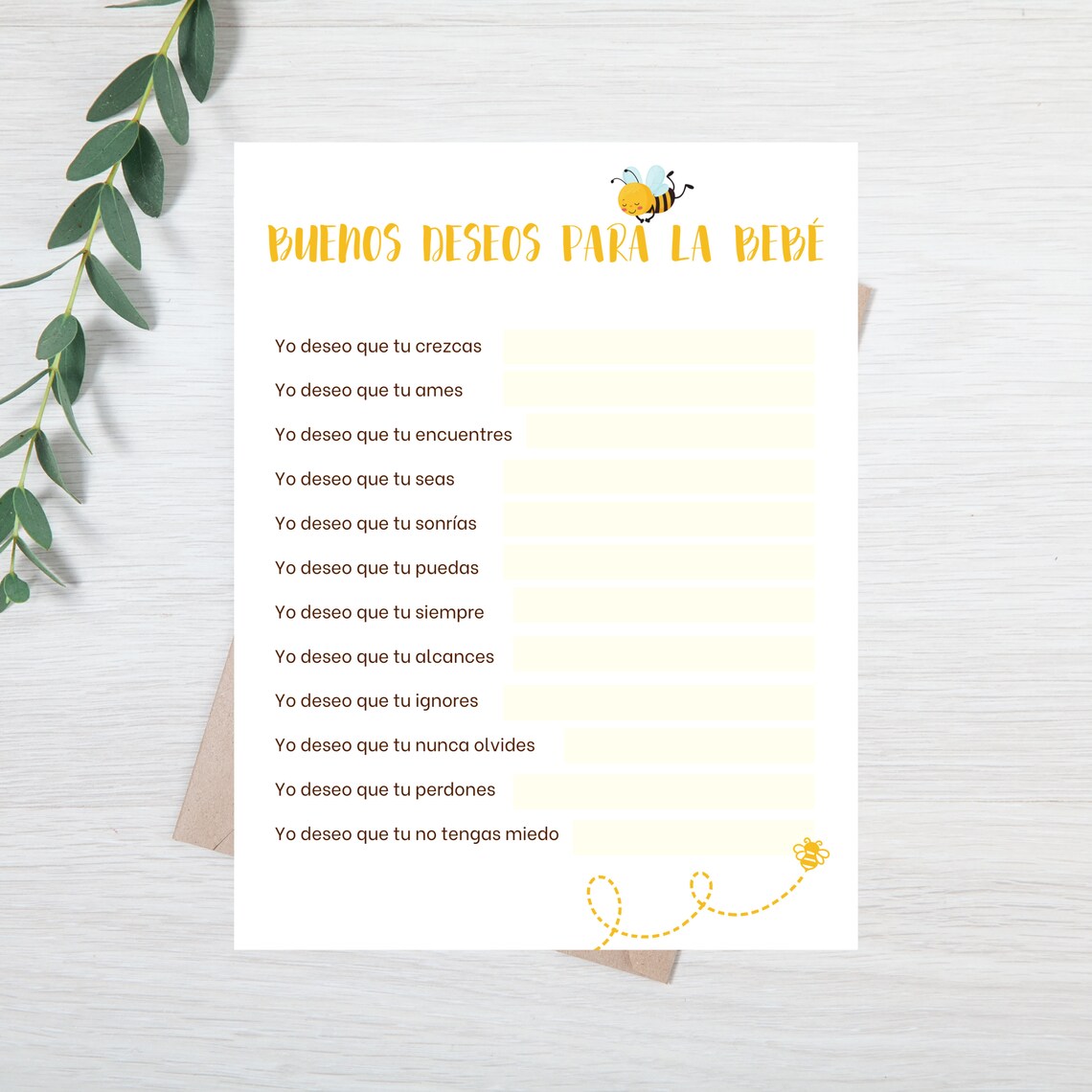 Spanish Baby Shower Printable De Abeja - Bee Theme - Set De Juegos Para ...