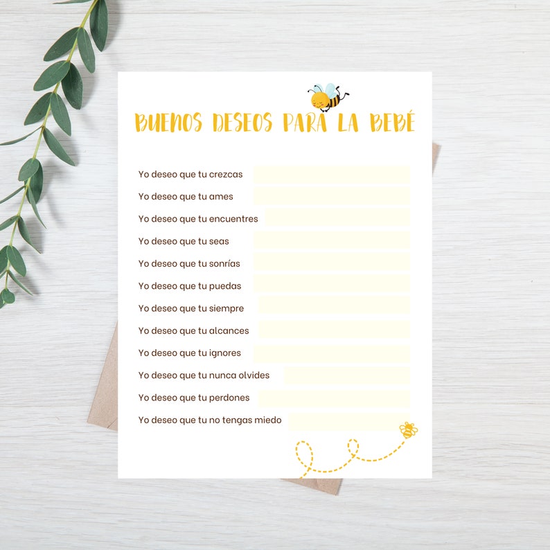 Spanish Baby Shower Printable De Abeja - Bee Theme - Set De Juegos Para ...