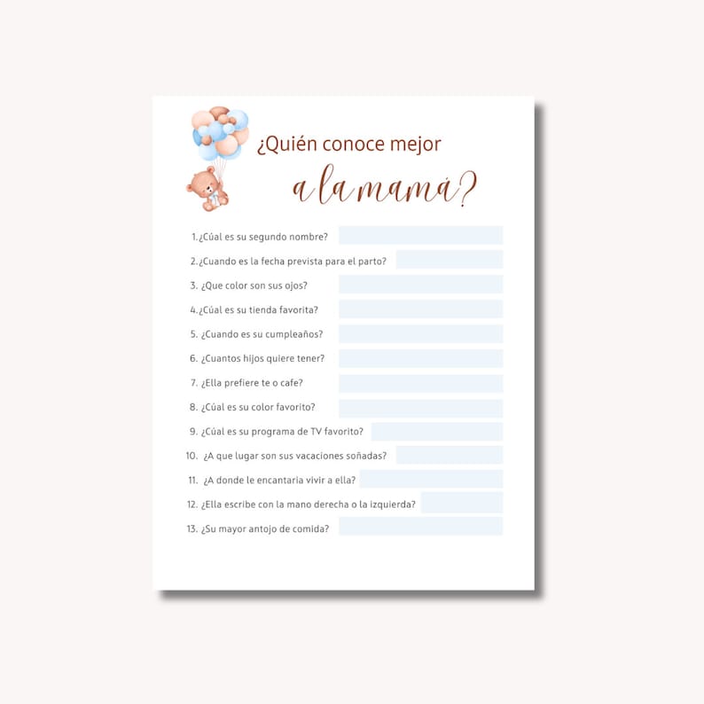 Juegos Para Baby Shower De Tematica De Oso - Baby Shower Games in ...