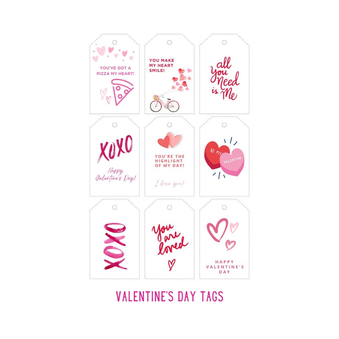 Valentine's Day Tags - DIGITAL FILE - Etsy
