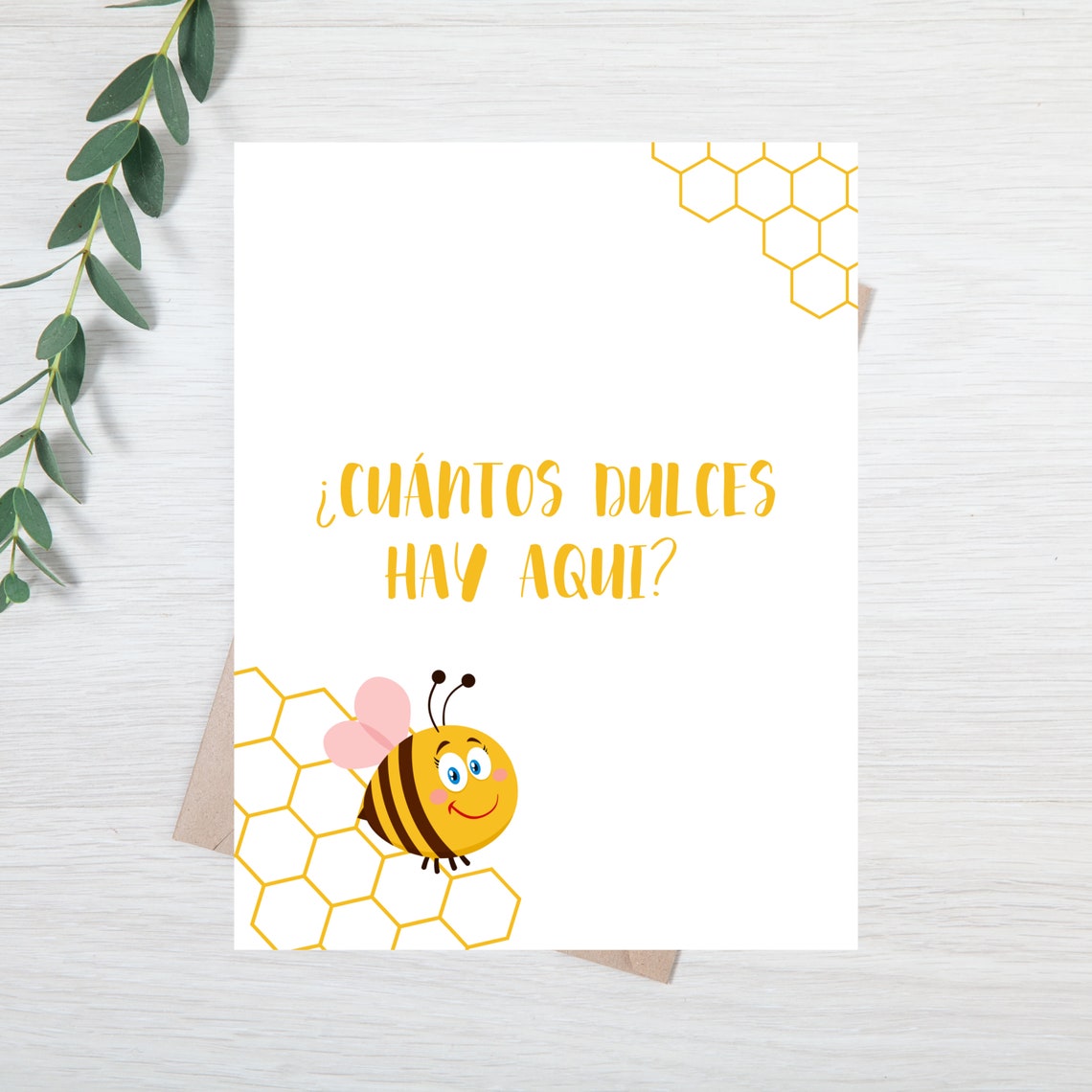 Spanish Baby Shower Printable De Abeja - Bee Theme - Set De Juegos Para ...