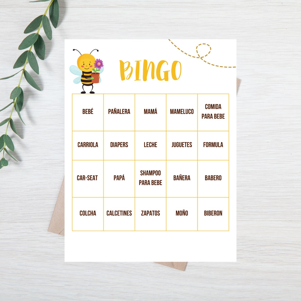 Spanish Baby Shower Printable De Abeja - Bee Theme - Set De Juegos Para ...