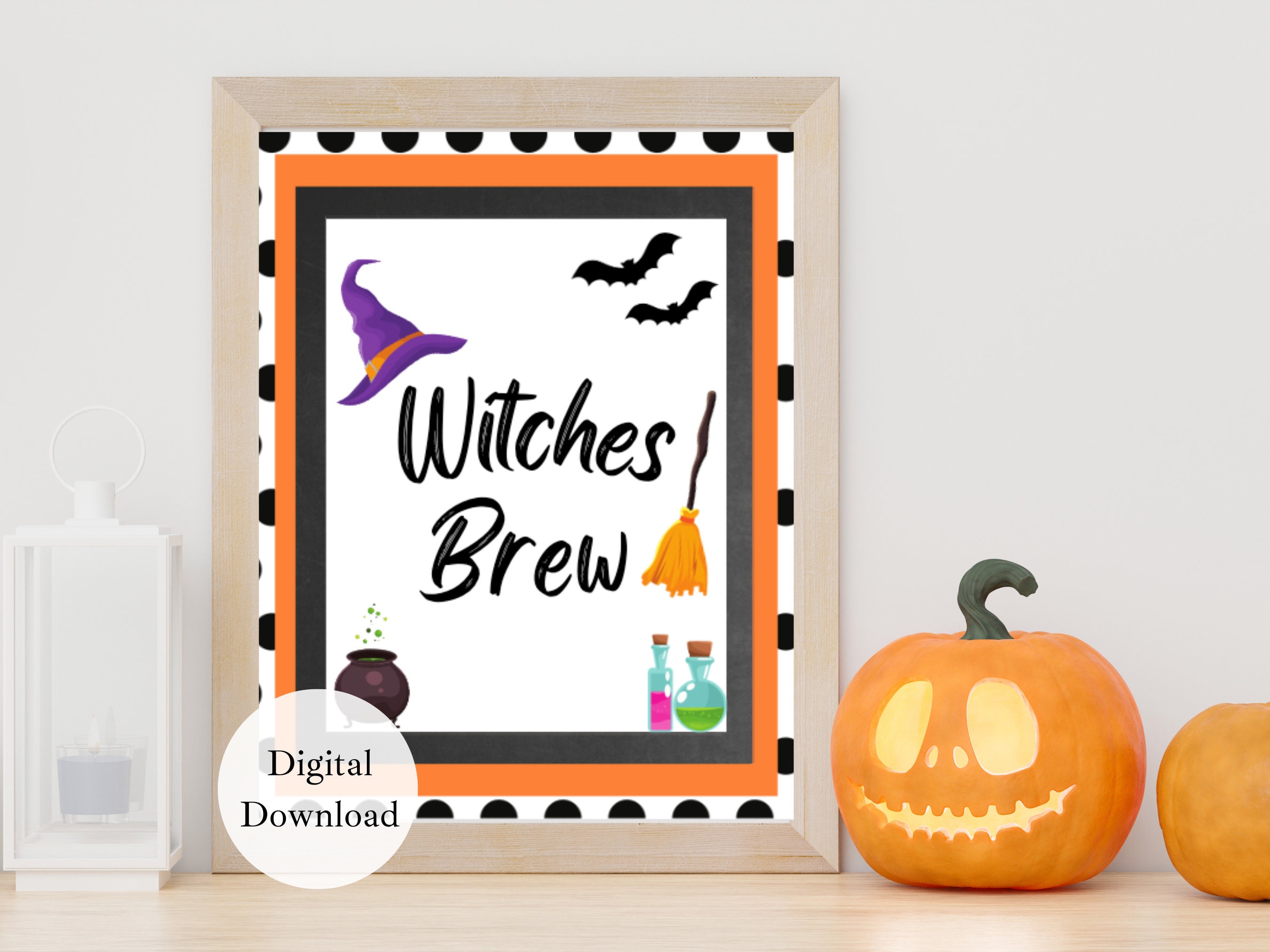 Witches Brew Sign, Halloween Sign, Table Sign, Party Sign, Printable ...