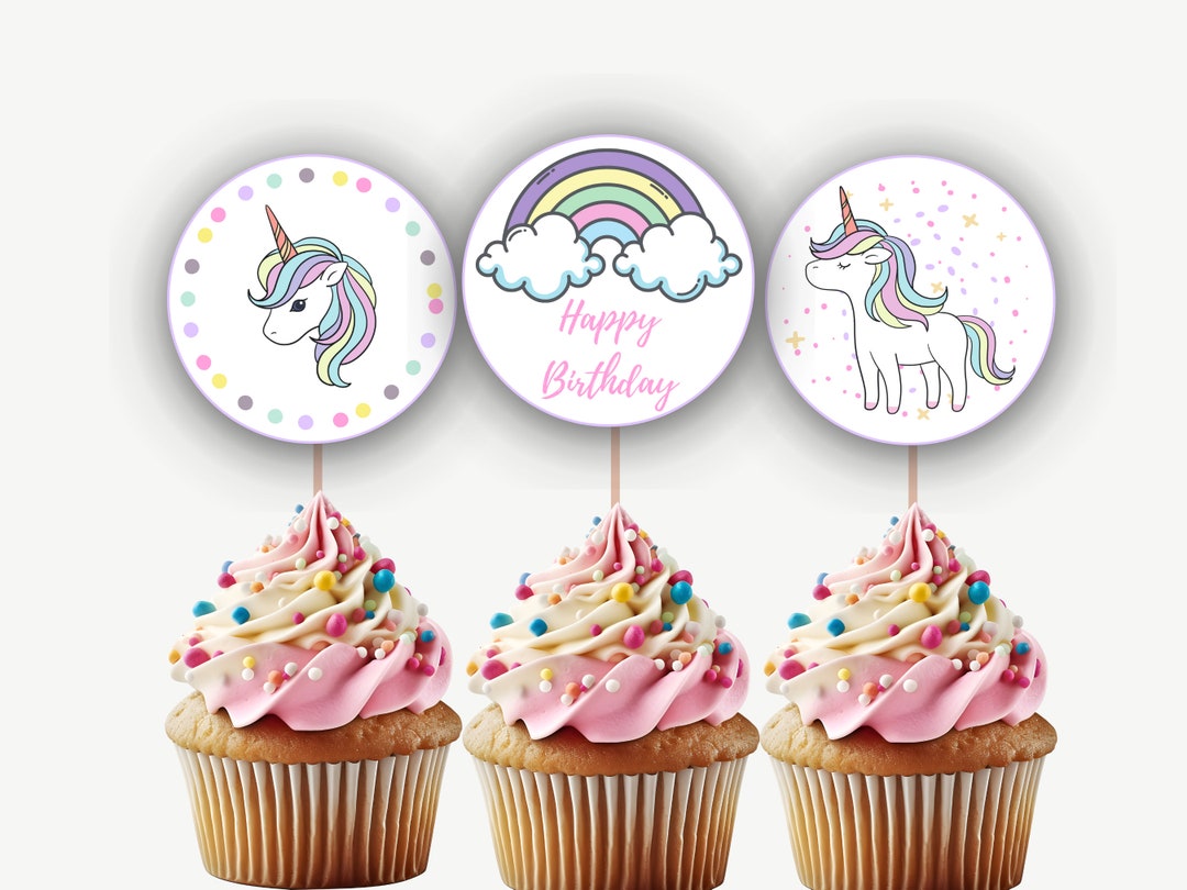 Unicorn Toppers, Baby Unicorn Toppers, Rainbow Toppers, Unicorn ...