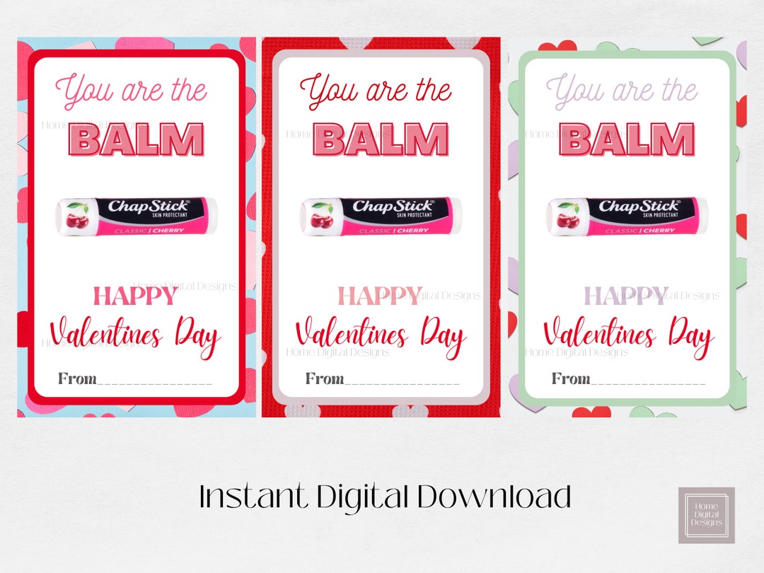 Valentines Card Lip Balm Holder, Valentines Chapstick Holder, Lep Balm ...