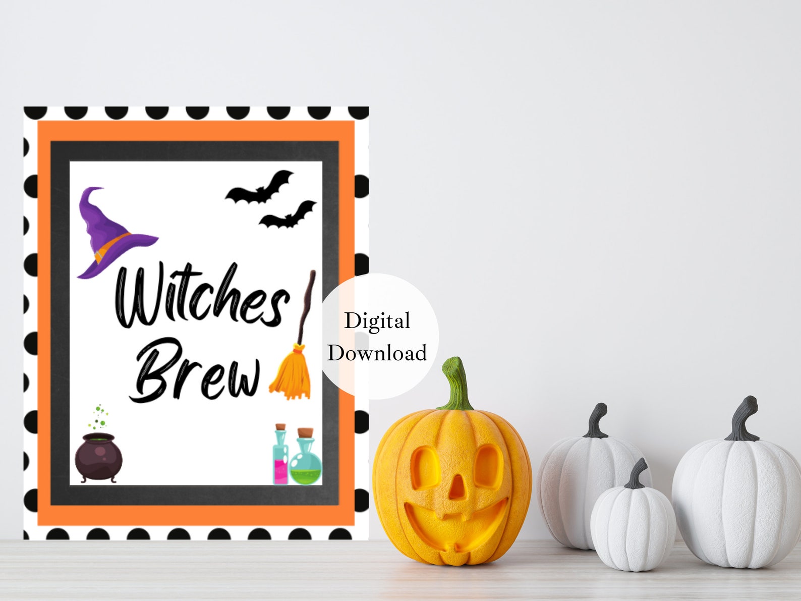Witches Brew Sign, Halloween Sign, Table Sign, Party Sign, Printable ...