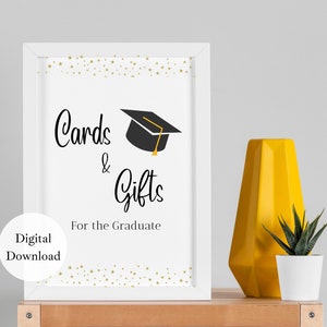 Graduation Sign, Graduation Party Sign, Cards and Gifts Sign, Printable ...