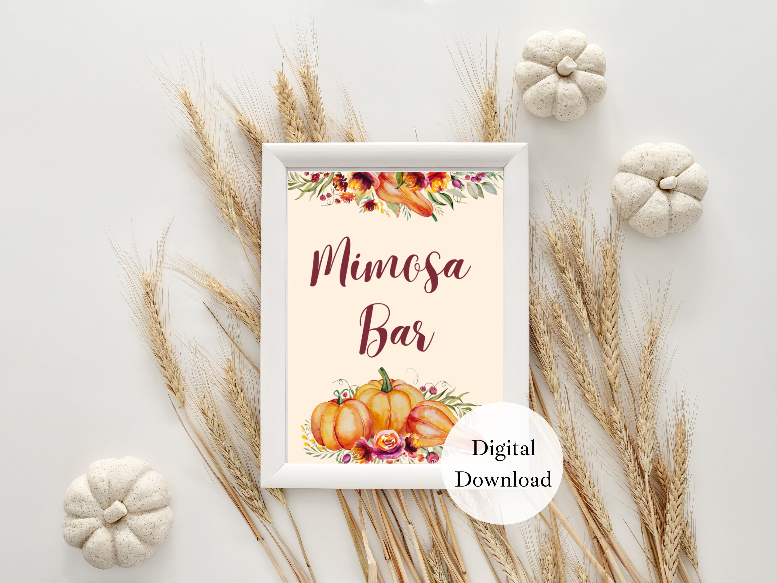 Mimosa Bar Sign, Halloween Mimosa Bar Table Sign, Harvest Mimosa Bar ...