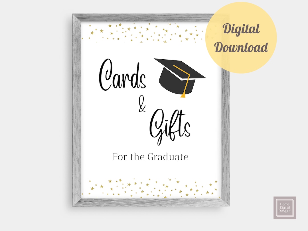 Graduation Sign Graduation Party Sign Cards and Gifts Sign - Etsy
