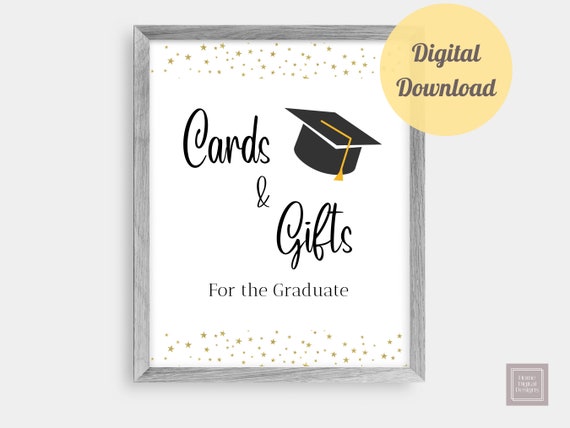 Graduation Sign Graduation Party Sign Cards and Gifts Sign | Etsy
