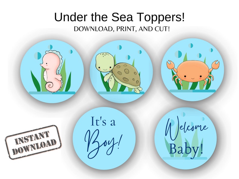 Under the Sea Toppers, Turtle Toppers, Fish Toppers, Crab Toppers, It's ...
