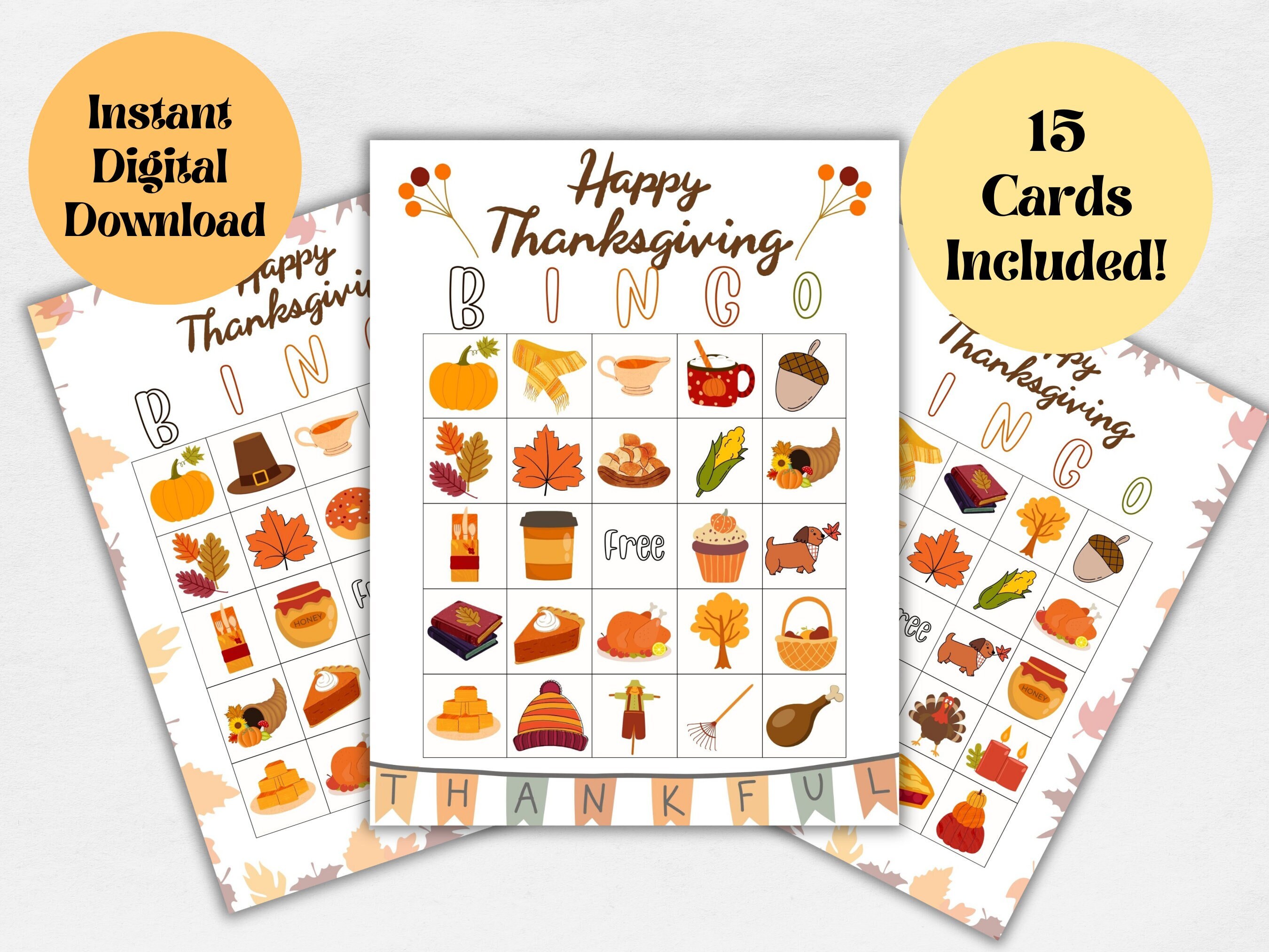 Thanksgiving BINGO, Thanksgiving Game, Printable Thanksgiving Game ...