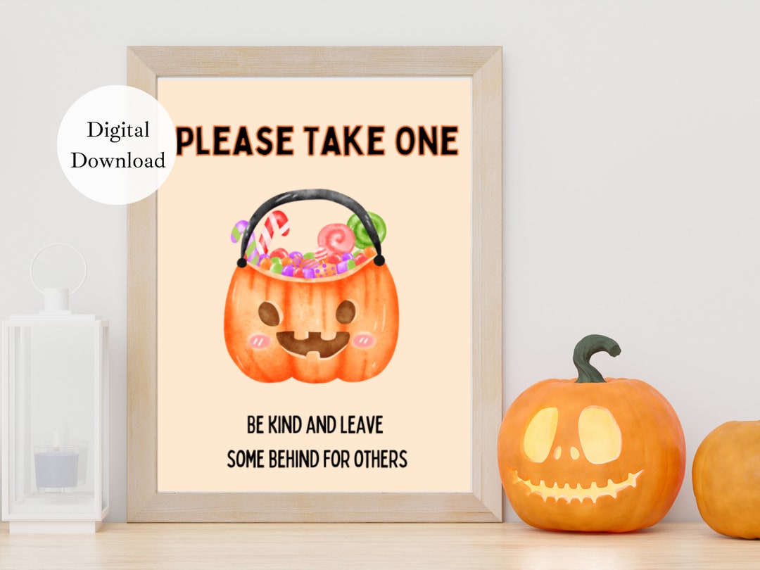 Candy Sign, Candy Porch Sign, Trick or Treater Porch Sign, Take One ...