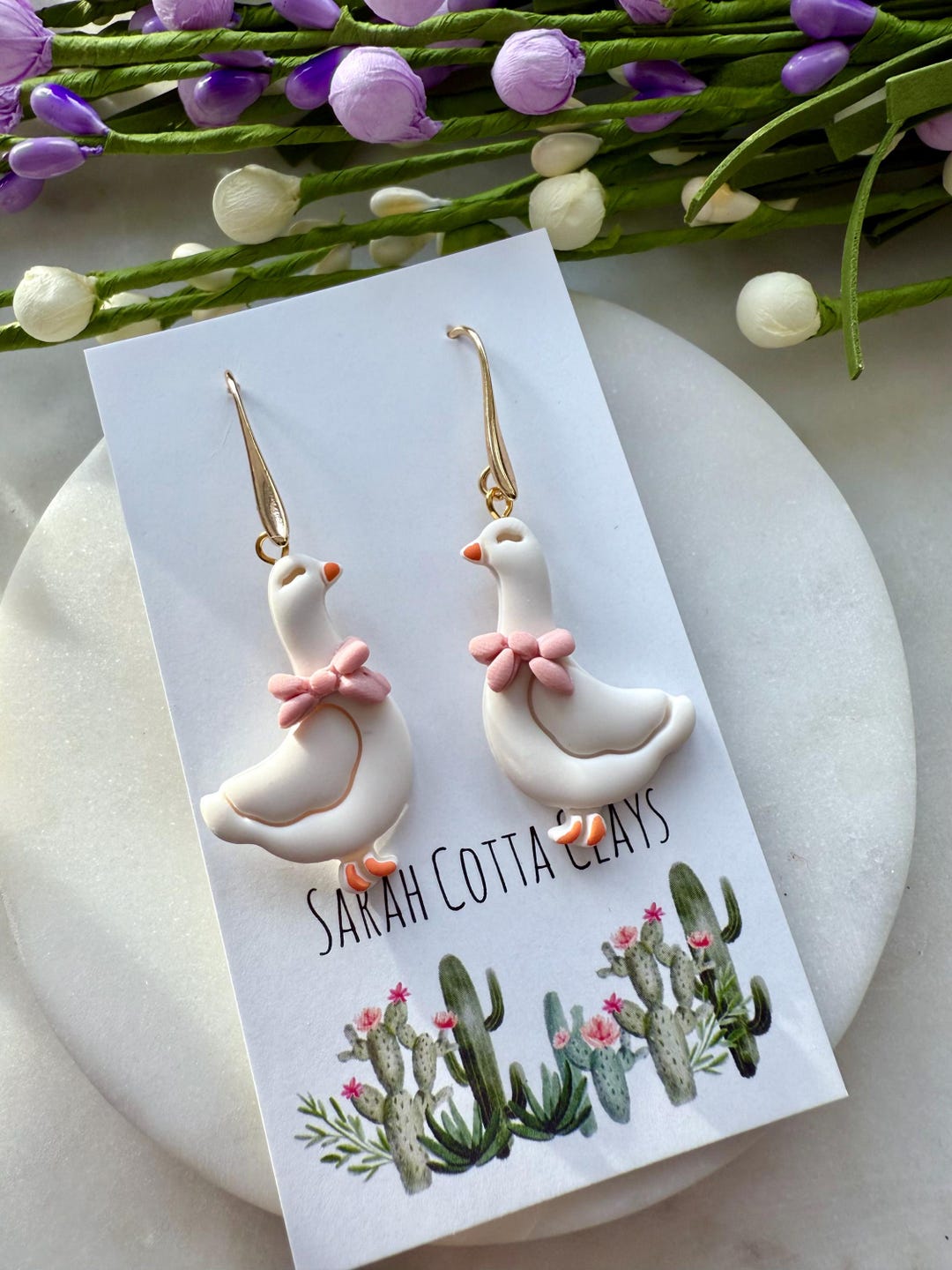 Handmade Clay Spring Goose Earrings - Etsy Canada