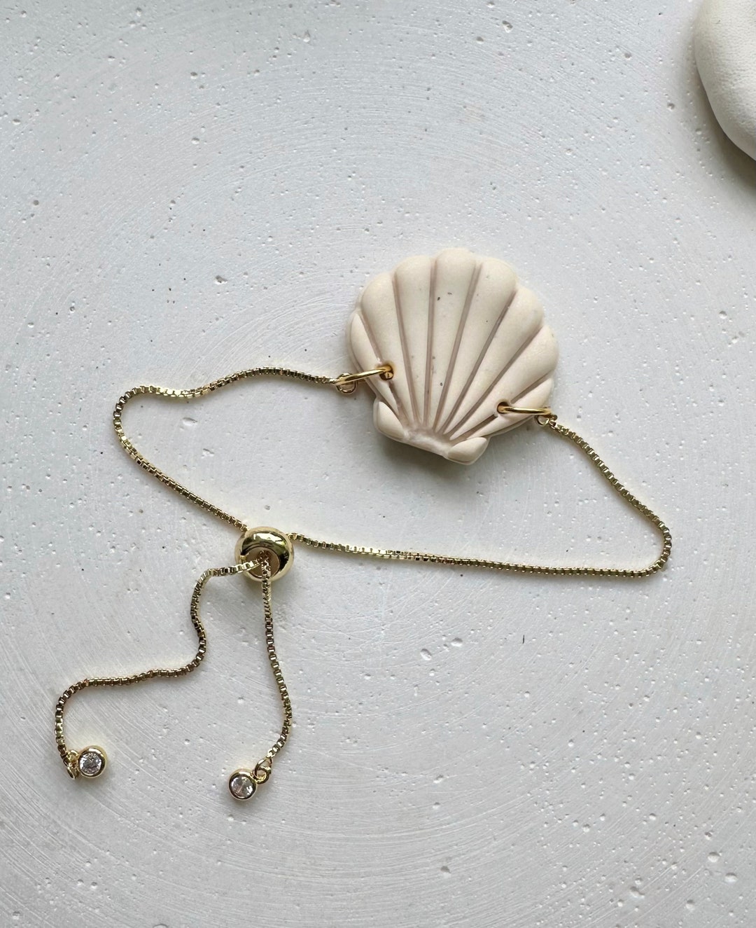 Handmade Clay Sea Shell Bracelet - Etsy