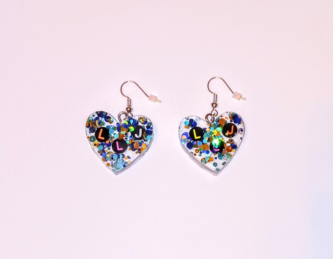 Xxxtentacion Llj Resin Heart Earrings Long Live Etsy