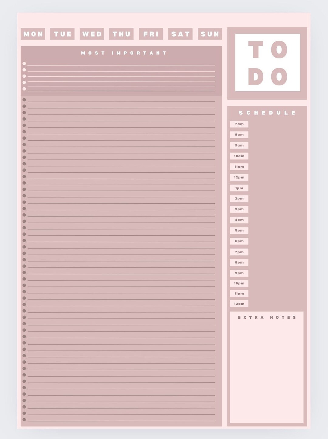 Printable to Do List, Printable Planner, Task Tracker, Task List ...