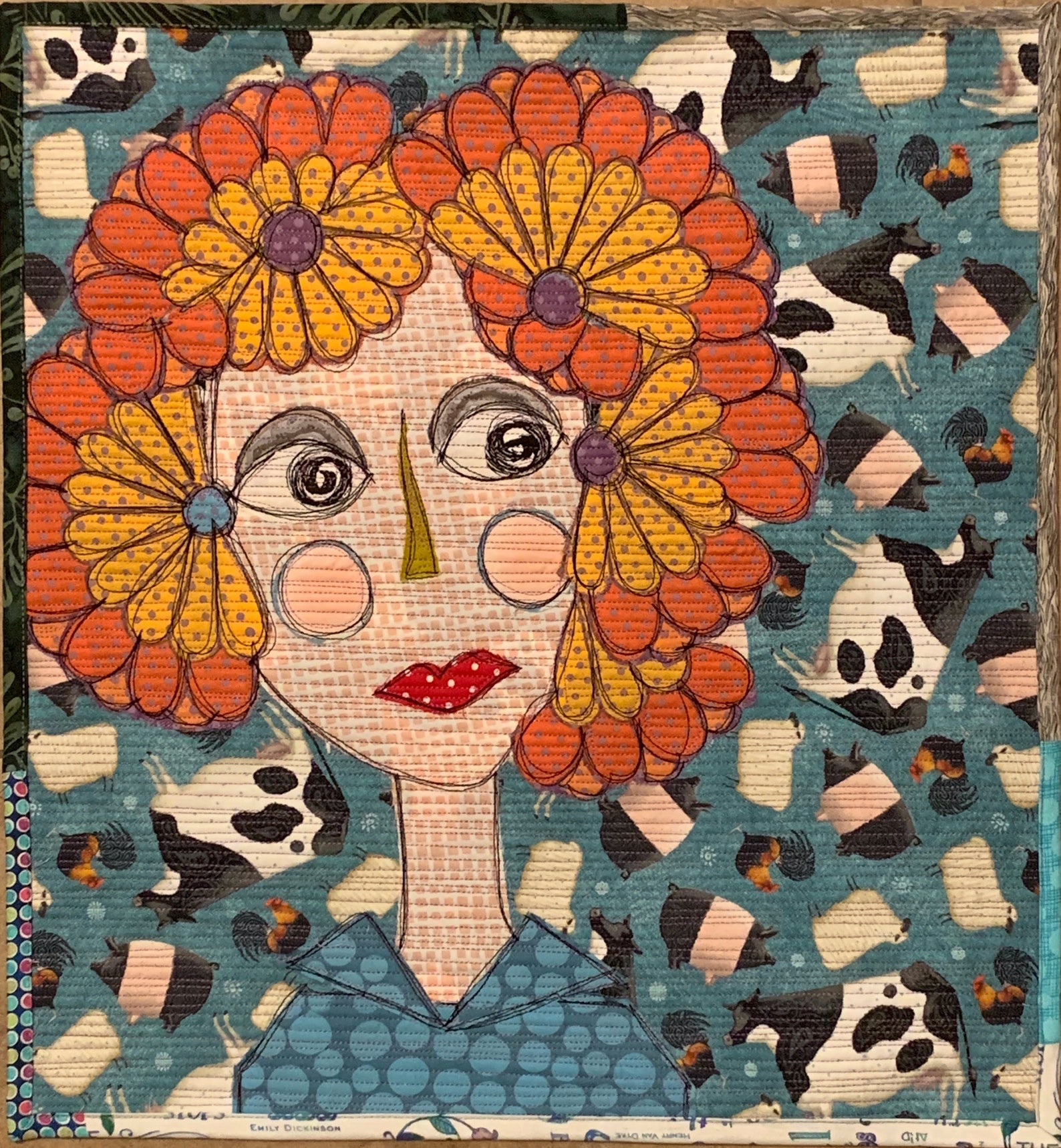Maggie Textile Art Quilt, Farmer's Wife Portrait by Jean Impey - Etsy