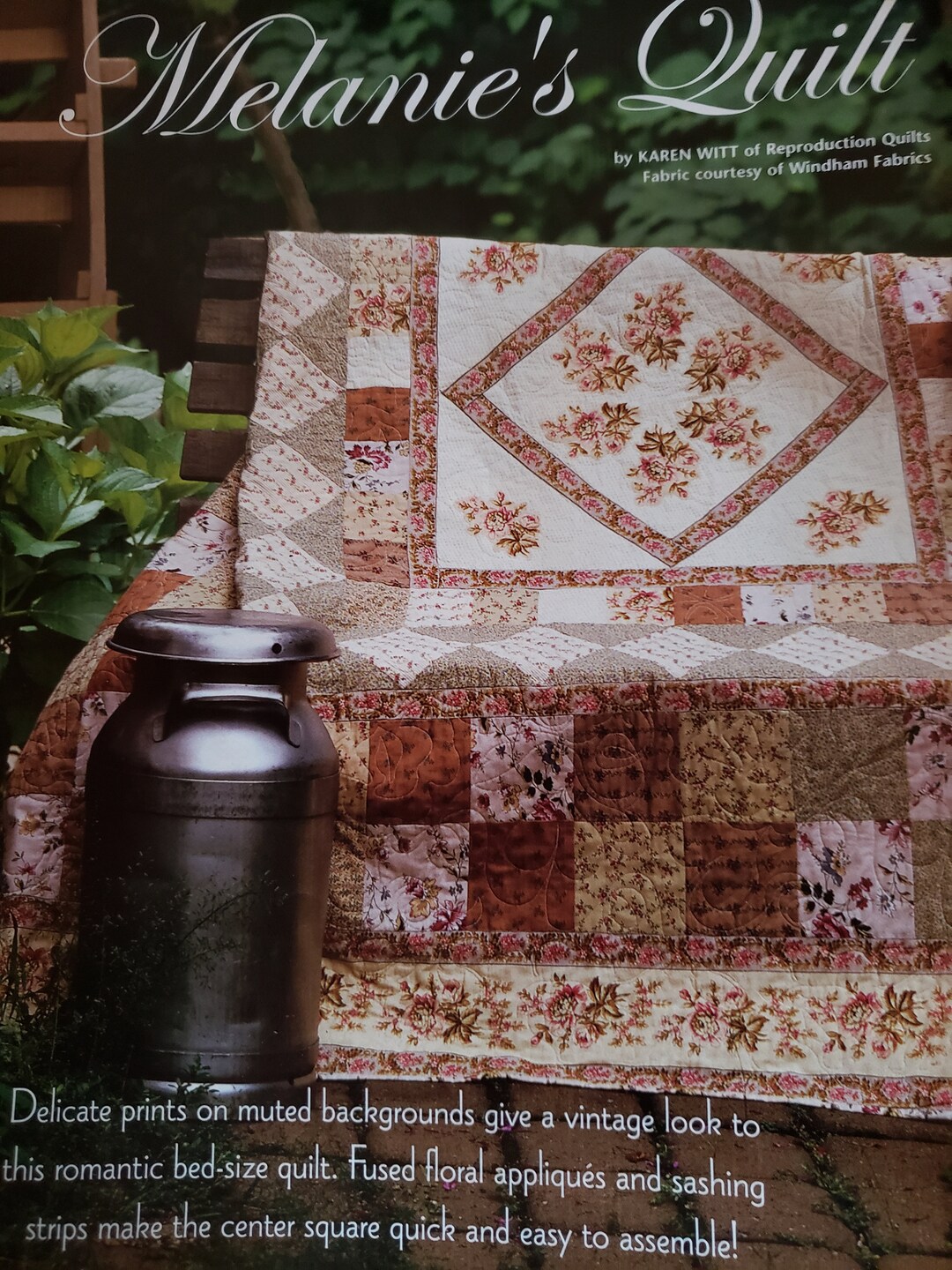 Easy Medallion Quilt Pattern, Digital Romantic Quilt Design, Floral ...