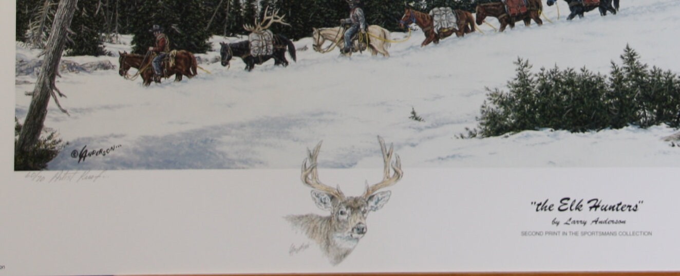 The Elk Hunters by Larry Anderson Artist's Proof 60/70 | Etsy