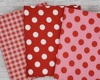 Red and Pink Fabric | Etsy