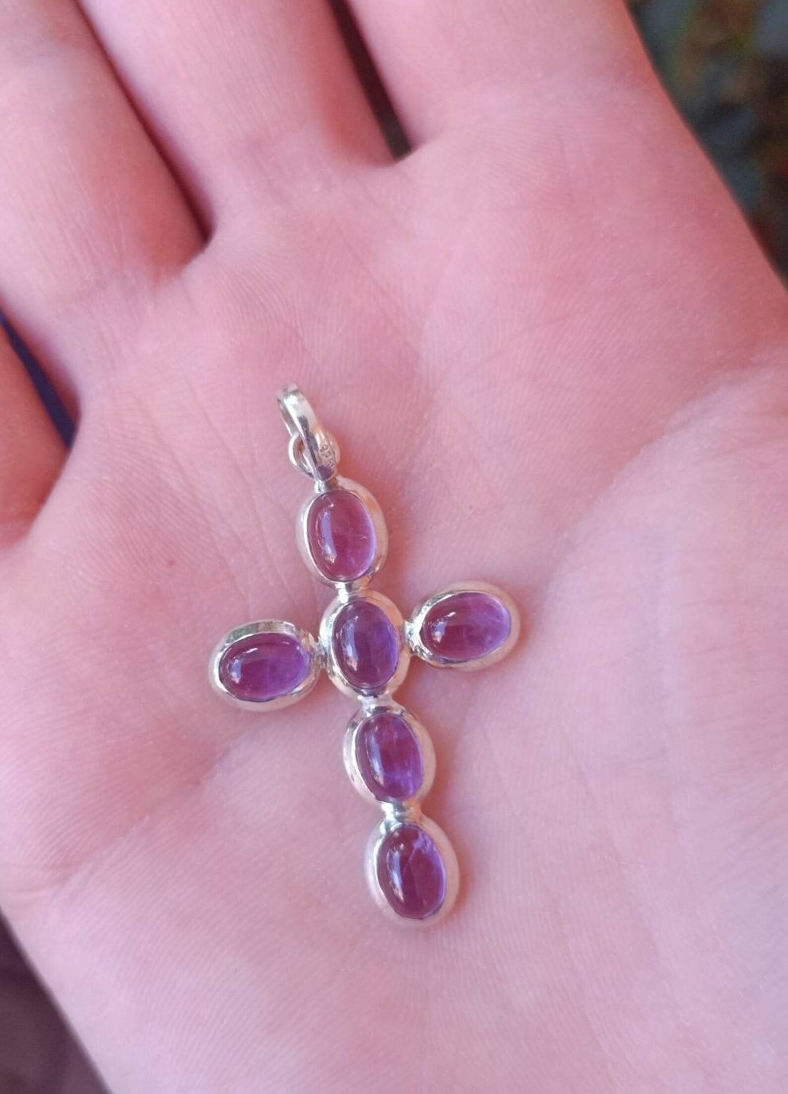 Amethyst Cross Pendant Necklace: Religious Gemstone Jewelry - Etsy