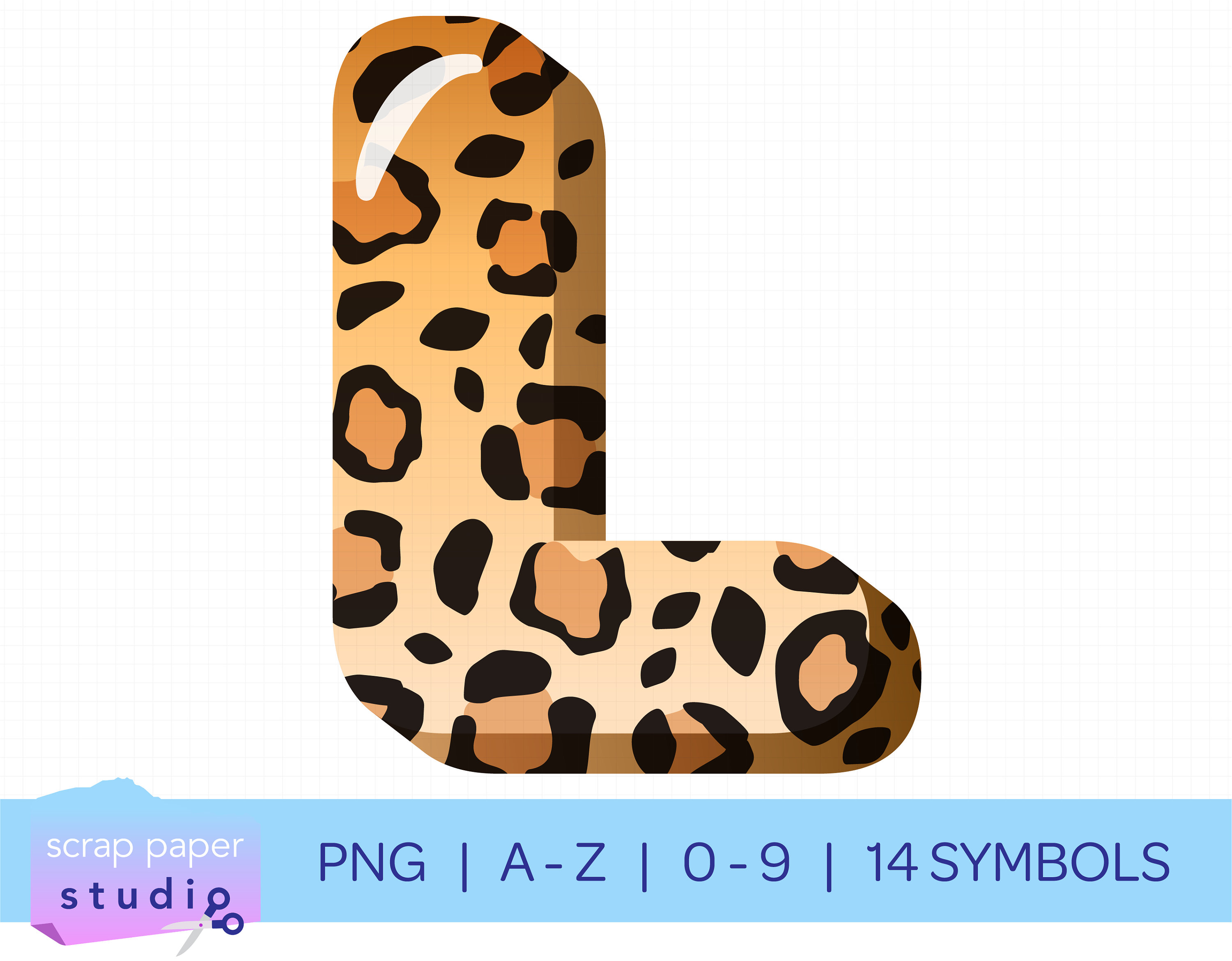 Leopard Print Bubble Letters Instant Download Wild Animal | Etsy