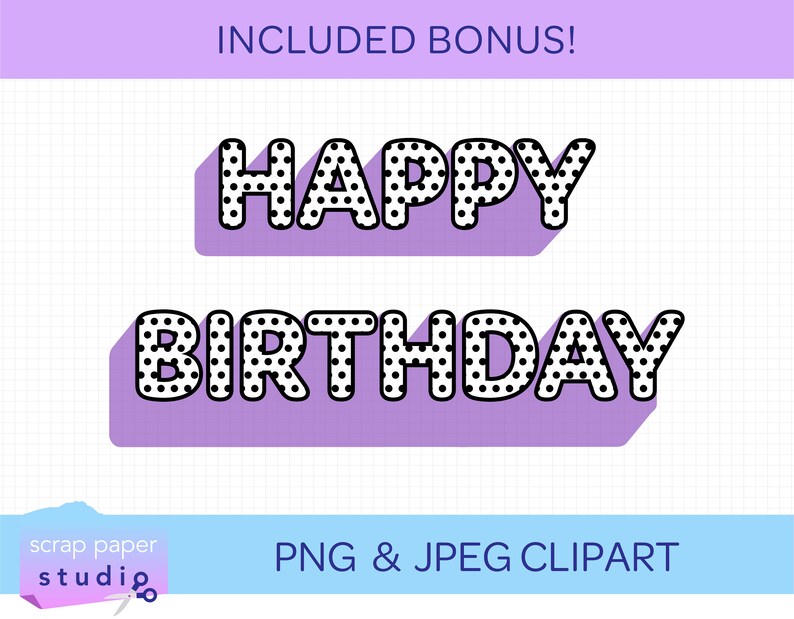 Polka Dot Letters Purple Black White Polka Dots Full - Etsy