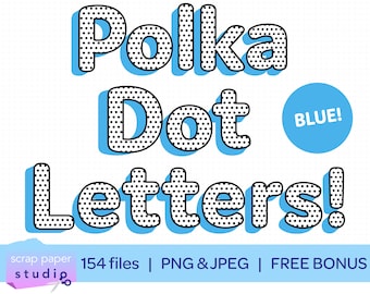 Polka Dot Letters, Hot Pink Black White Polka Dots, Full Alphabet, 0-9 ...