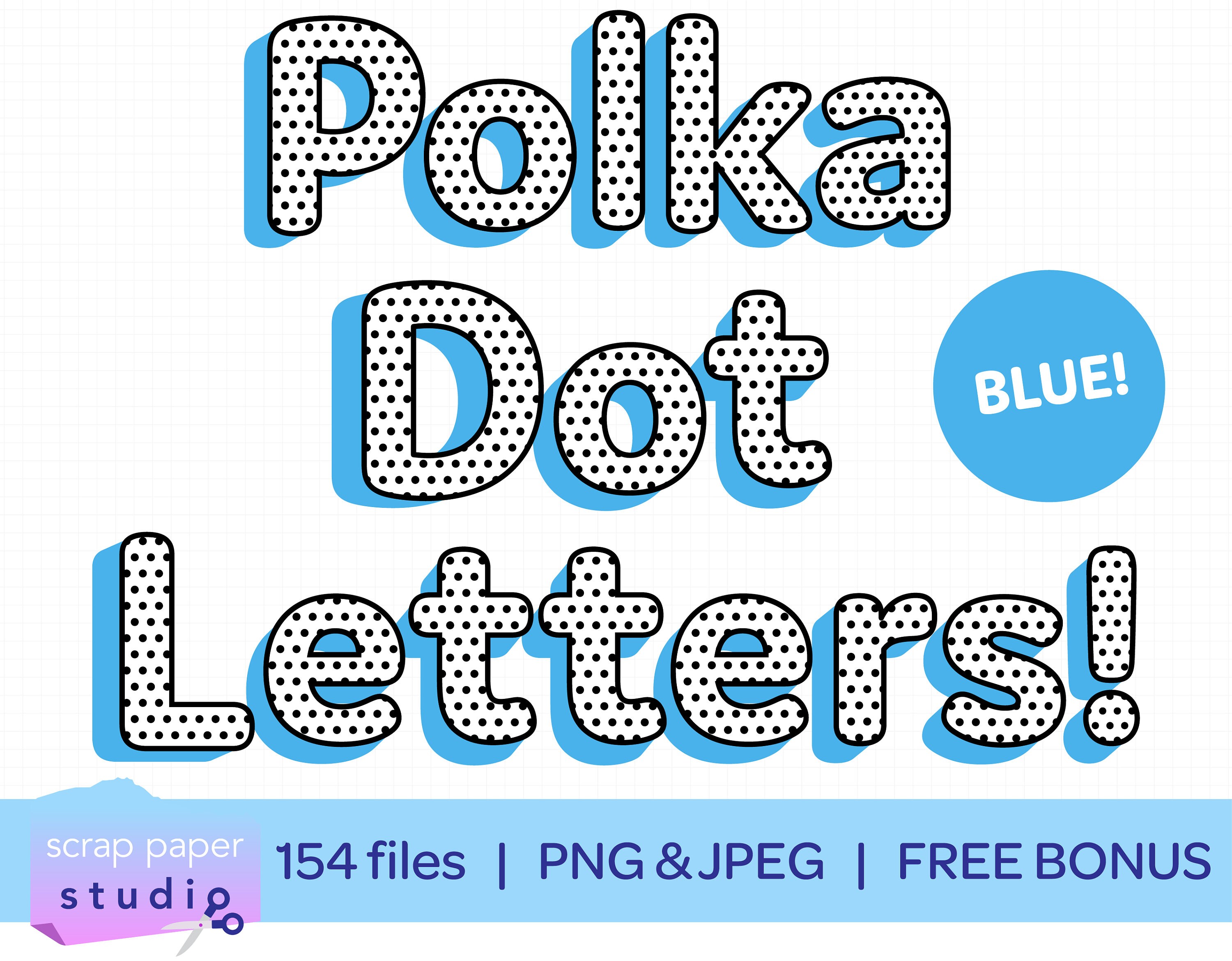 Polka Dot Alphabet Bubble Letters