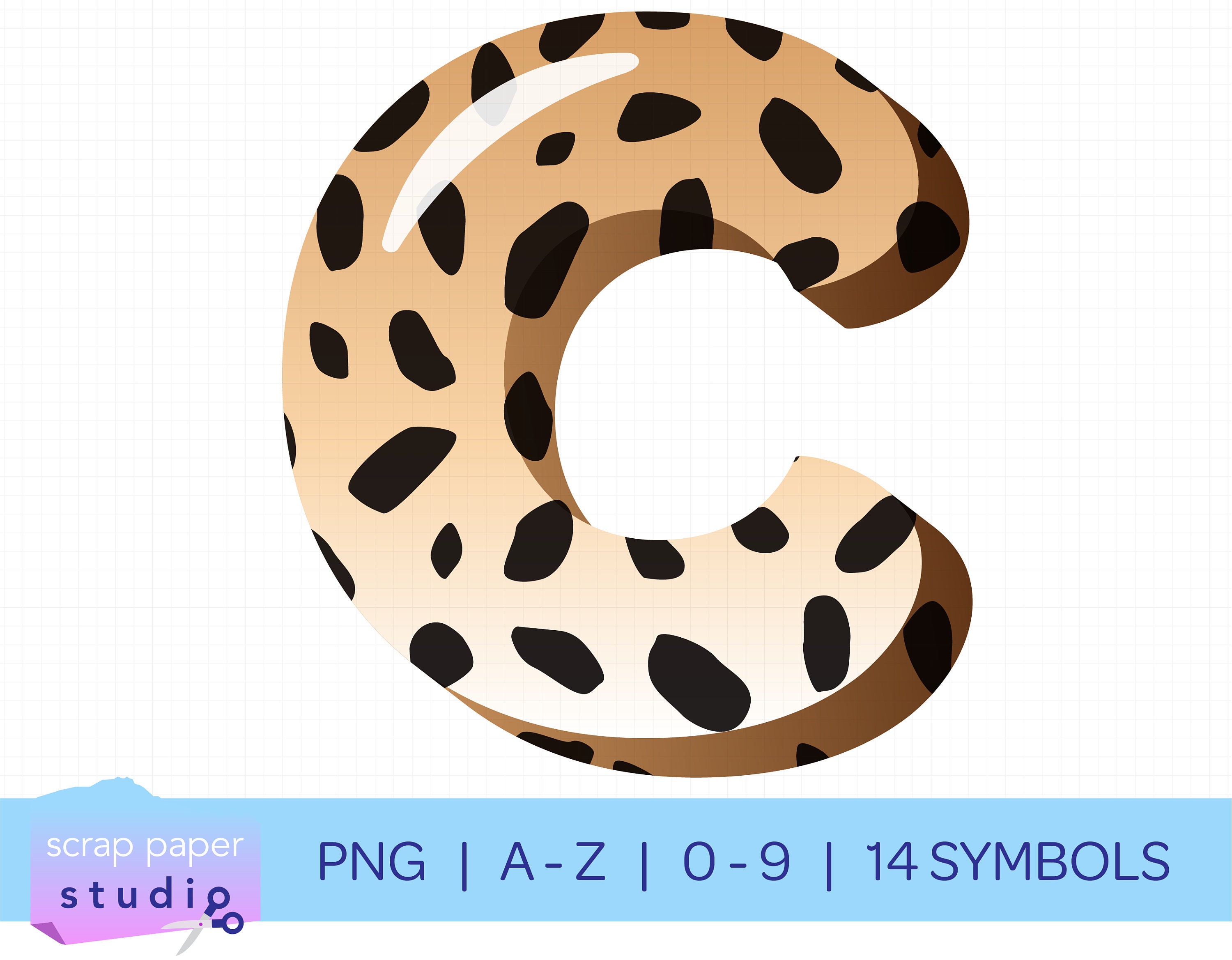 Cheetah Print Bubble Letters Instant Download Wild Animal | Etsy