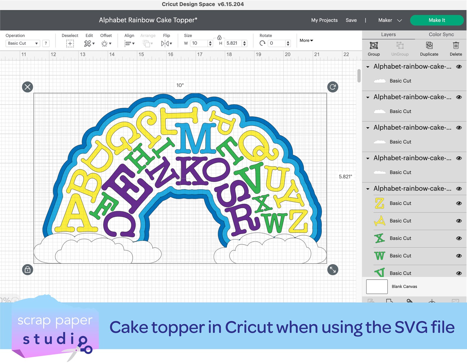 Alphabet Rainbow Print Yourself Cake Topper! Digital Download for ABC ...