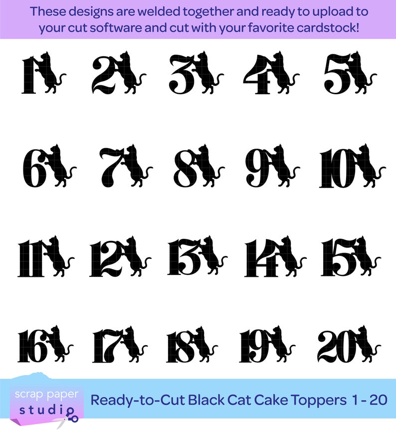 Custom Black Cat Cake Topper SVG PNG Bundle | Instant Download | Ready ...