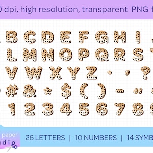 Cheetah Print Bubble Letters Instant Download, Wild Animal Safari, A-Z ...