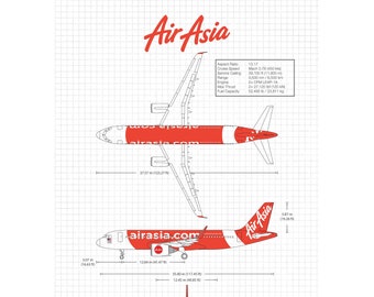Airbus A320 Neo Blueprint - Etsy