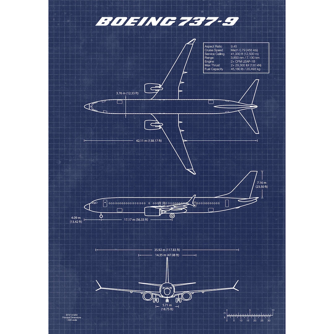 Boeing B737 Poster Print Wall Art Poster Aircraft Classic - Etsy
