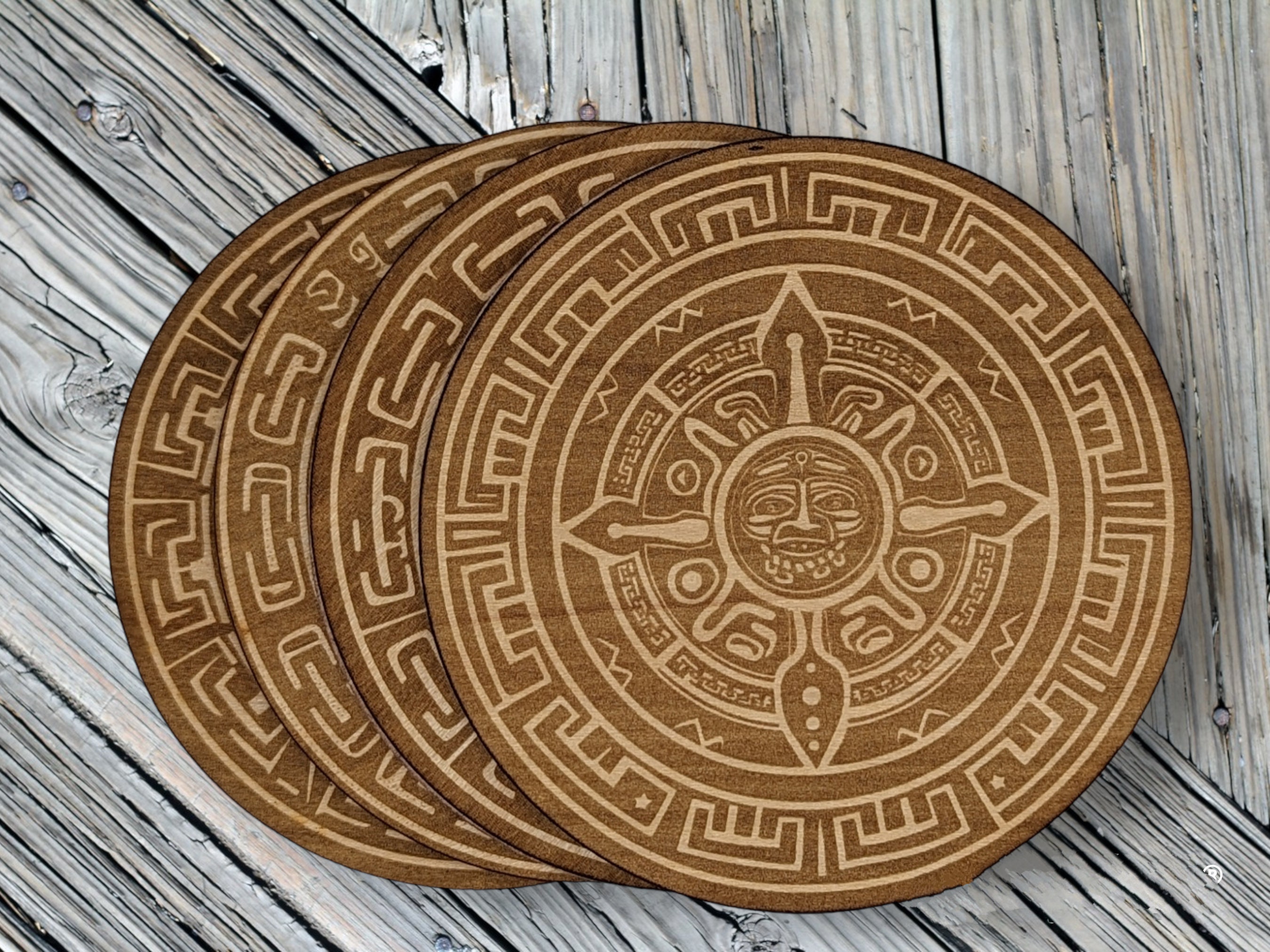 PSD Aztec Design Files Laser Engraved Coaster Templates Commercial Use ...