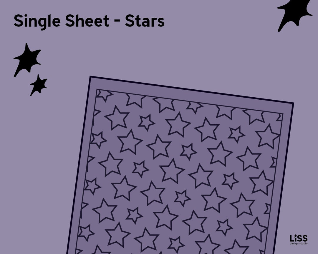 Easy Downloadable Coloring Page: 5-point Star Pattern - Etsy
