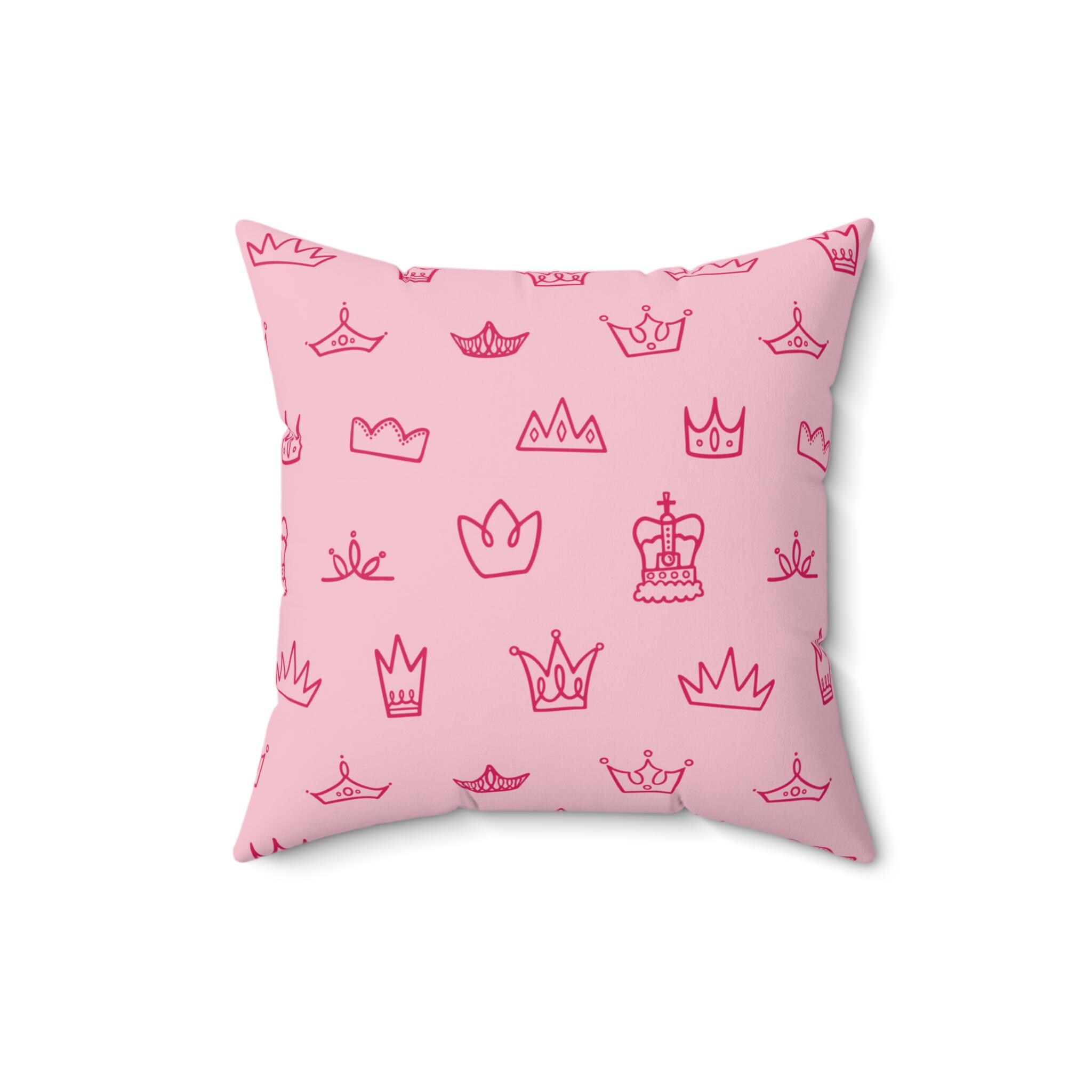 Pink Royal Crowns Princess Queen Spun Polyester Square Pillow - Etsy